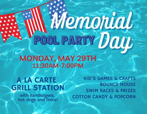 Memorial Day Pool Party Out Door Country Club