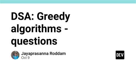Dsa Greedy Algorithms Questions Dev Community