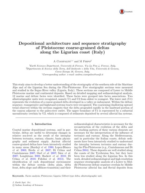 Pdf Depositional Architecture And Sequence Stratigraphy Of Pleistocene Coarse Grained Deltas