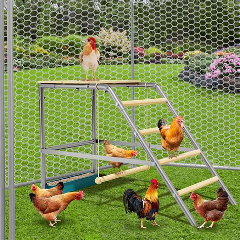 Roromall Chicken Perch For Coop Chicken Roosting Bars With Swing And