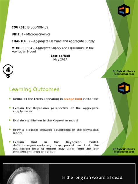 Econ Doctor Ibdp Presentation Aggregate Supply And Equilibrium In The Keynesian Model Pdf