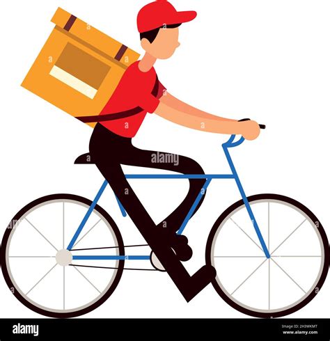 Delivery Man Riding Bike Stock Vector Image And Art Alamy