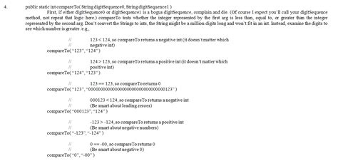 Solved Public Static Int Compareto String Digitsequenceo