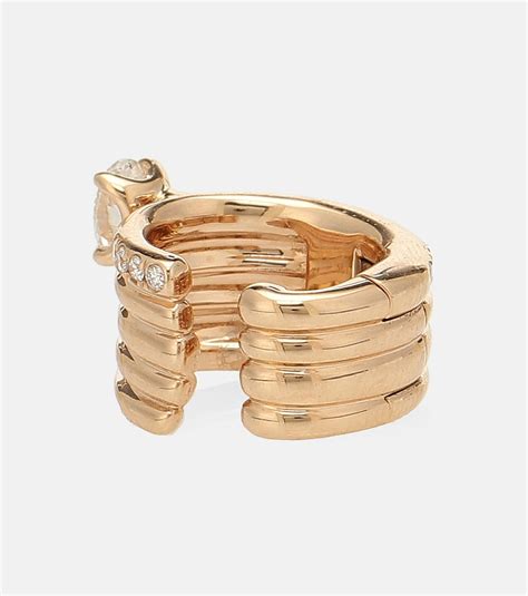 Repossi Blast 18kt Rose Gold Ear Cuff With Diamonds Repossi