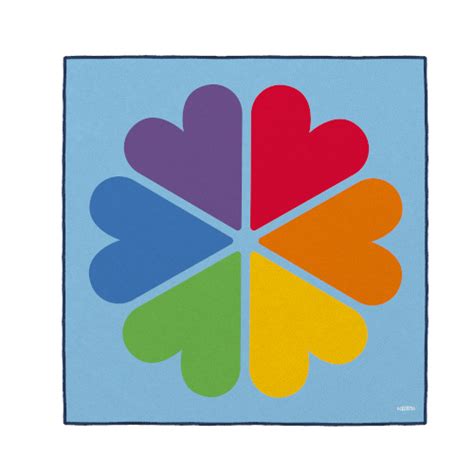 Hok Leikteppi 200 X 200 Cm Sex Hjörtu í Grunnlitum Krumma