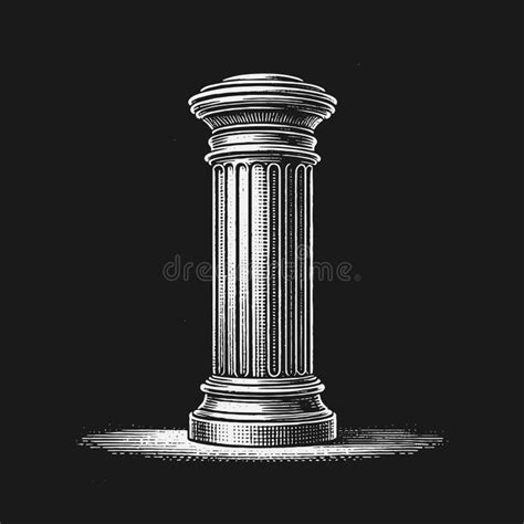 Detailed Illustration Of A Classical Ionic Order Column Stock Vector