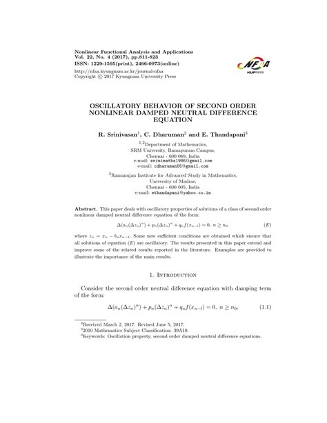 Pdf Oscillatory Behavior Of Second Order Nonlinear Damped Neutral