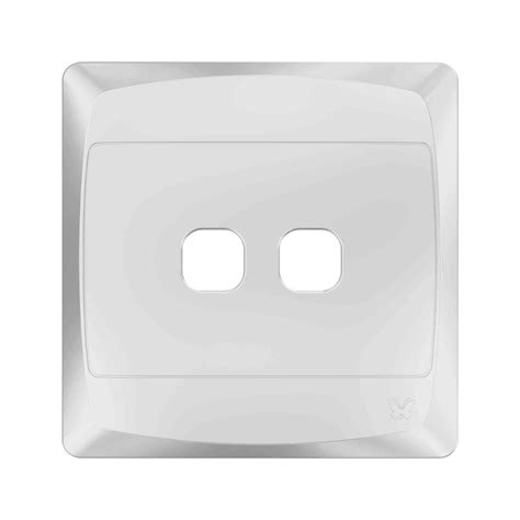 2 Lever Grid Plate 4x4 White Megatech Electrical Supplies