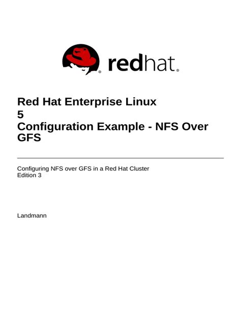 Red Hat Enterprise Linux 5 Configuration Example Nfs Over Gfs Pdf