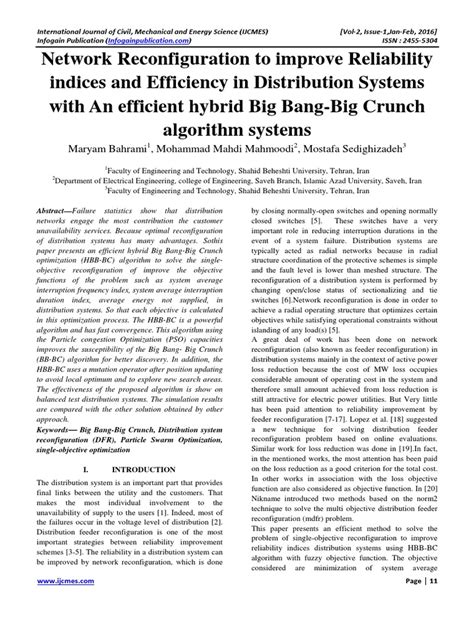 Network Reconfiguration To Improve Reliability Indices And Efficiency In Distribution Systems