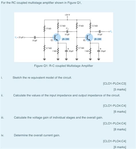 Solved For The Rc Coupled Multistage Amplifier Shown In