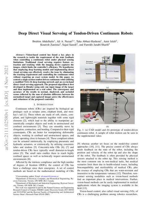 Deep Direct Visual Servoing Of Tendon Driven Continuum Robots Deepai