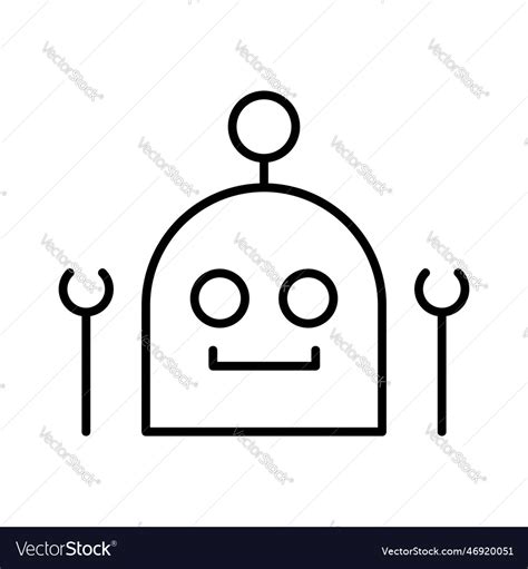 Robot Automation Outline Icon Royalty Free Vector Image