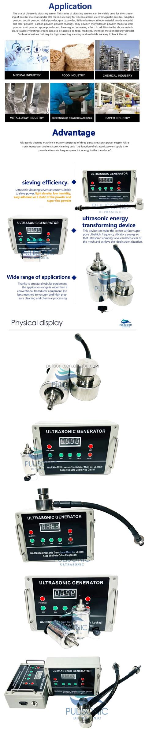 Piezoelectric Industrial Ultrasonic Vibration Screen Generator