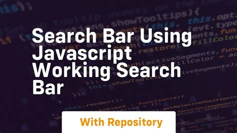 Search Bar Using Javascript Working Search Bar Youtube