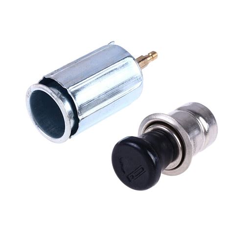 1set 12v Car Cigarette Lighter Weject Button Head Power Plug Socket