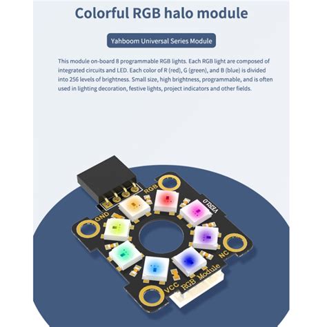 Yahboom 8 Bit Full Color Rgb Light Ring Module Microbit Raspberry Pi Pico Development Board