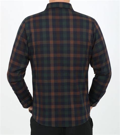 Mens Cotton Long Sleeve Classic Plaid Shirt Zorket
