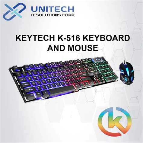Keytech K 516 Backlit LED RGB Gaming Keyboard And Mouse Lazada PH