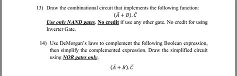 Solved 13 Draw The Combinational Circuit That Implements