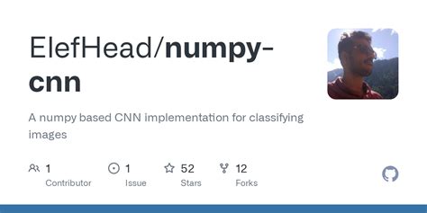 Github Elefheadnumpy Cnn A Numpy Based Cnn Implementation For Classifying Images