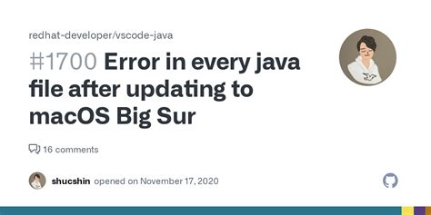 Error In Every Java File After Updating To Macos Big Sur · Issue 1700 · Redhat Developervscode