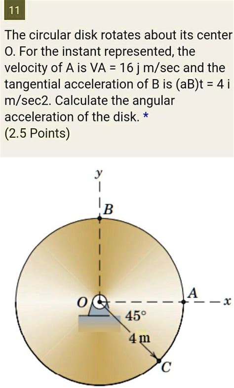 [get Answer] 11 The Circular Disk Rotates About Its Center O For The Instant Represented The