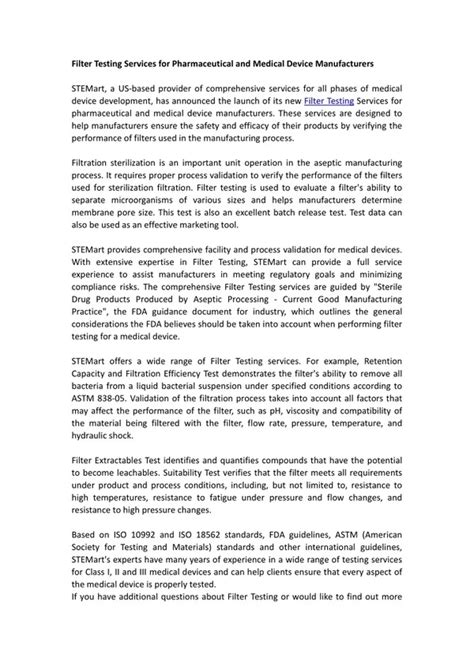 Ppt Filter Testing Services Powerpoint Presentation Free Download