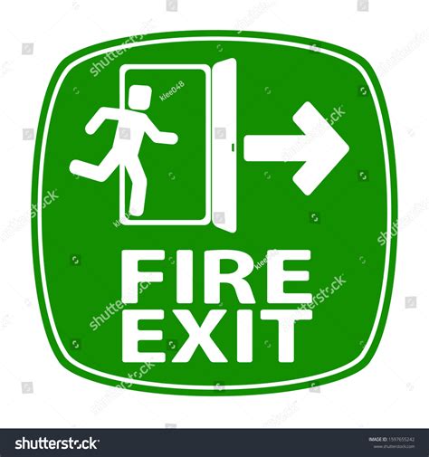 Emergency Exit Door Sign Vector Icon Stock Vector Royalty Free Shutterstock