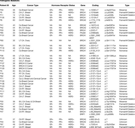Showing The Details Of Clinvar Pathogenic Mutations And Clinical Download Scientific Diagram
