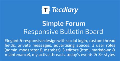 Simple Forum Responsive Bulletin Board Tecdiary