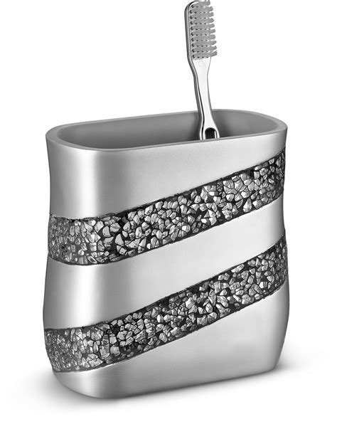 Dwellza Silver Mosaic Bathroom Toothbrush Holder And Reviews Wayfair