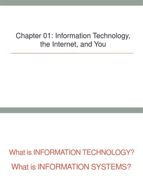 Chapter 01 Information Technology The Internet And You Pdf Computer Data Storage