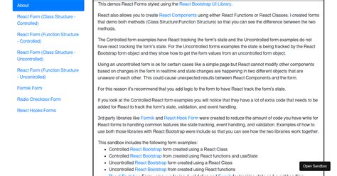 React Bootstrap Forms Multiple Ways Codesandbox