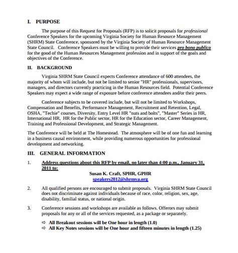 Rfp Presentation Template 14 Conference Proposal Templates Sample