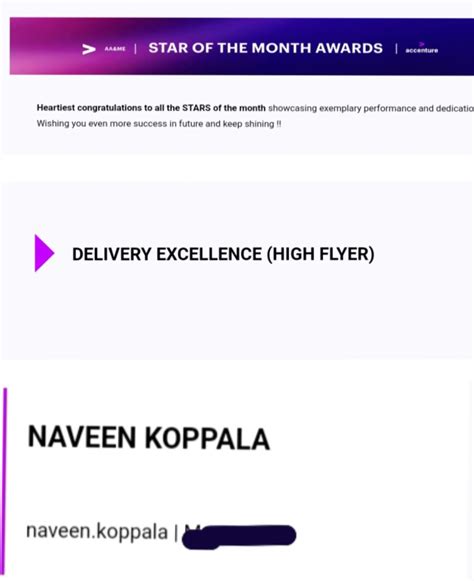 Naveen Koppala On Linkedin Feeling Proud And Honored To Share Received Star Of The Month Award