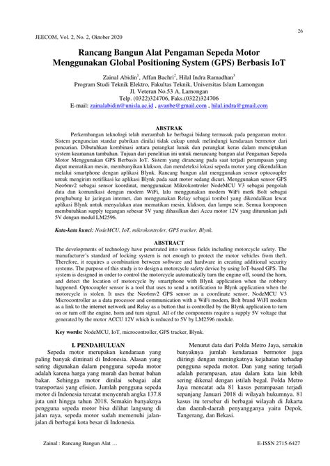 Pdf Rancang Bangun Alat Pengaman Sepeda Motor Menggunakan Global Positioning System Gps