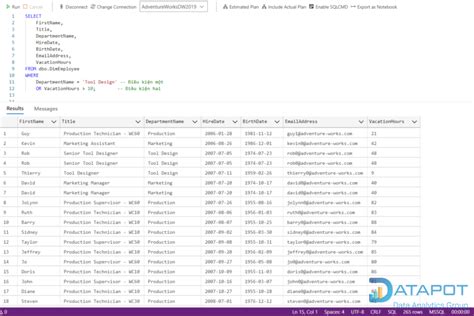 Mệnh đề Where Trong Sql Làm Chủ Truy Vấn Lọc Dữ Liệu Datapotvn