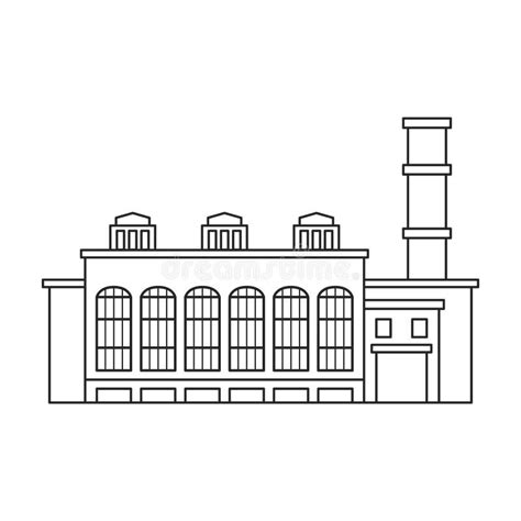 Factory Building Vector Icon Cartoon Vector Icon Isolated On White Background Factory Building