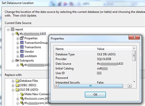 Crystal Reports Db Logon Prompt Although All Table Report Connections Are Made Stack Overflow