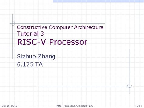 Constructive Computer Architecture Tutorial 3 Riscv Processor Sizhuo