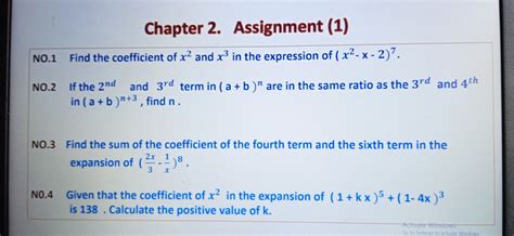 Chapter 2 Assignment 1 NO1 Find The StudyX