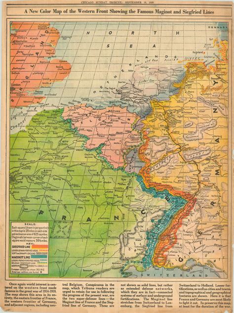 A New Color Map Of The Western Front Showing The Famous Maginot And