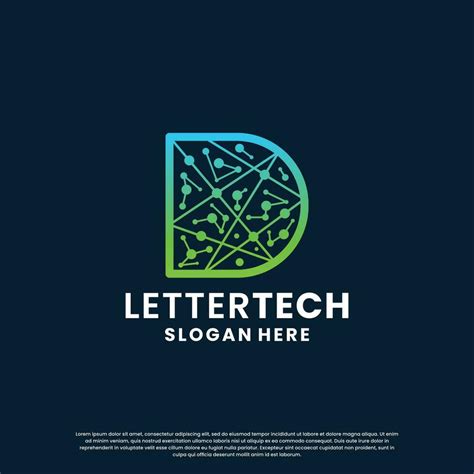 Creative Letter D Tech Science Lab Data Computing Logo Design For