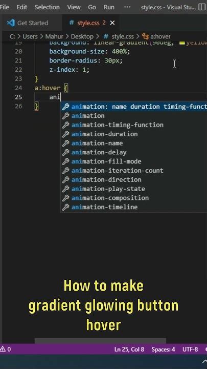 How To Create A Glowing Gradient Button Hover Effect With Html And Css Youtube