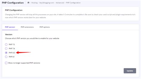 How To Update The Php Version Of Wordpress In Hostinger Key2blogging