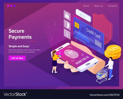 financial technology isometric web page royalty free vector