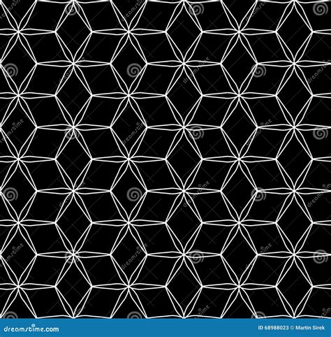 Vector Modern Seamless Geometry Pattern Flower Of Life Black And White Abstract Stock Vector