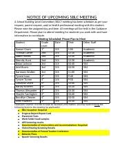 SBLC Meeting Essential Details For Babe Success Course Hero