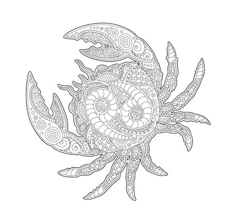 조디악 기호 전갈 자리 색칠하기 책 페이지 프리미엄 벡터